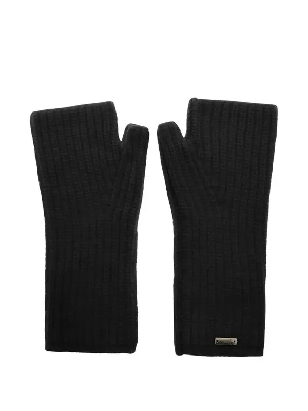 Herno Wool Ribbed Muffs - Black