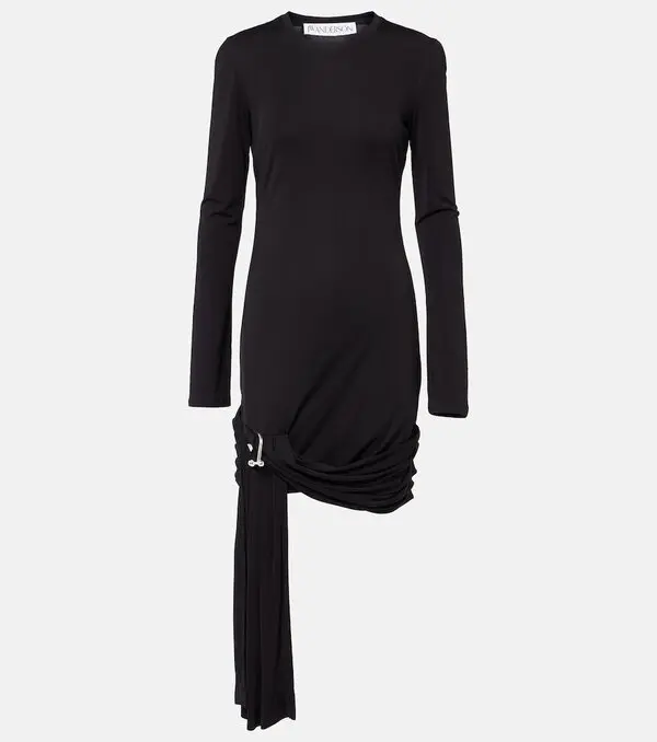 JW Anderson Draped Jersey Midi Dress - Black