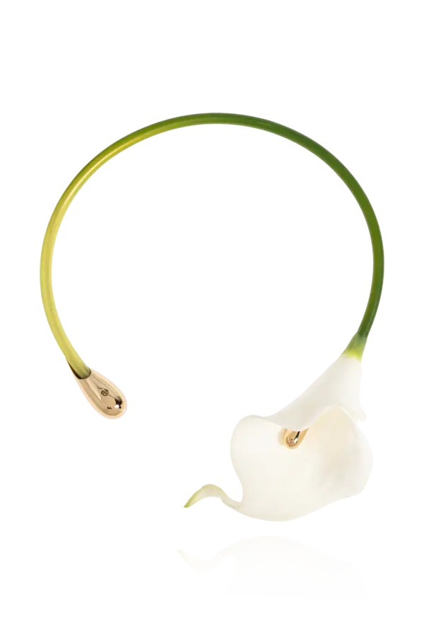 Cult Gaia Calla Lily Choker Necklace - Green