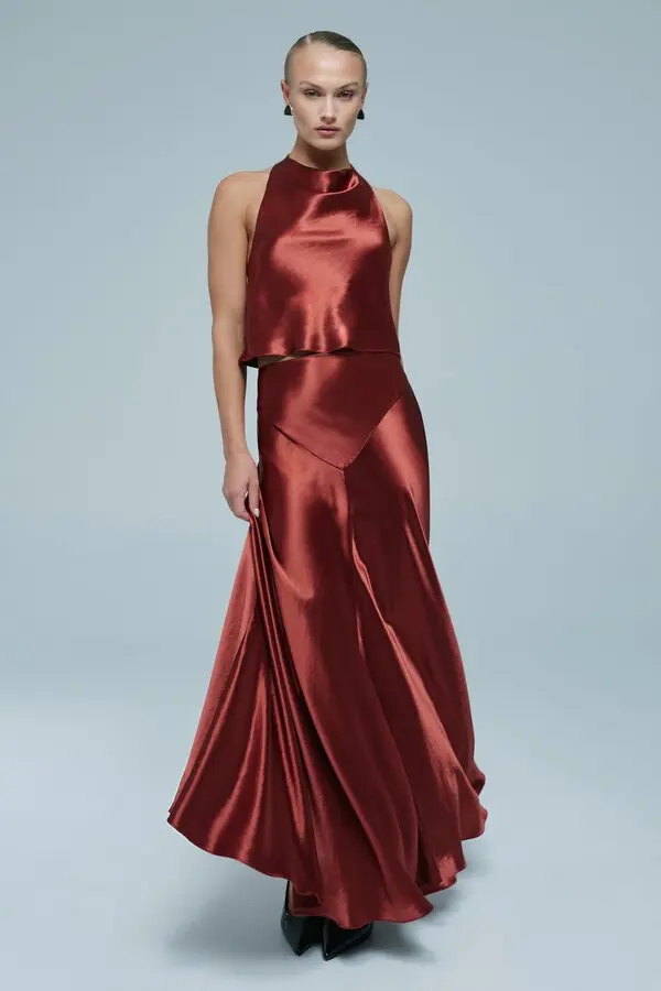Bardot Toni Full Maxi Skirt - Rust
