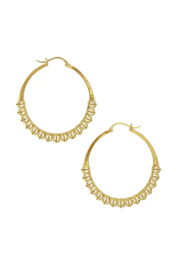 ASTOR & ORION Calla Lily Medium Hoop Earrings - Gold