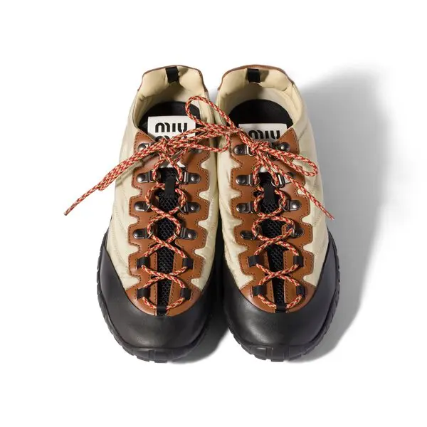 Miu Miu Technical Fabric And Leather Sneakers