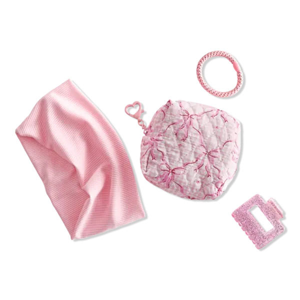PRODUCT-OBSESSED Quilted Mini Bag With Keychain And Hair Accessories - One-color