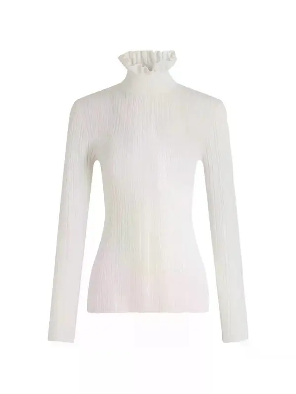 PATOU Ruffle-trim Ribbed Sweater