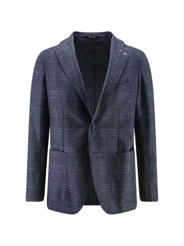 Tagliatore Check-pattern Single-breasted Blazer - Blue