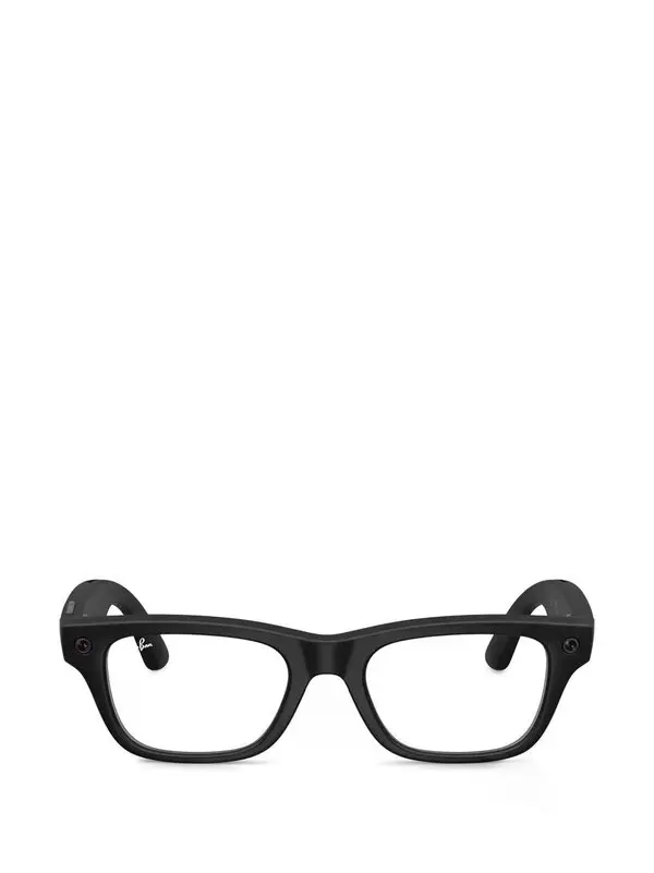 Ray-ban Square Frame Eyeglasses With Integrated Cameras - Black