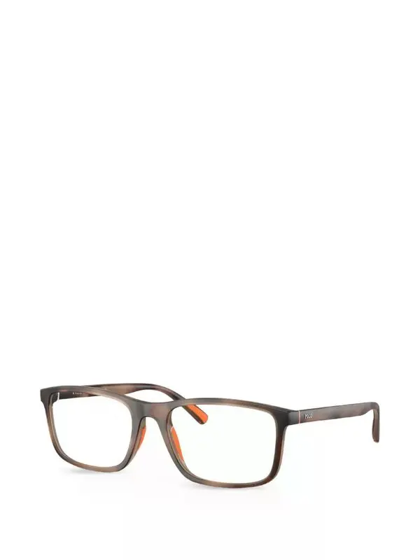POLO RALPH LAUREN EYEWEAR Matte Dark Havana Rectangle Glasses