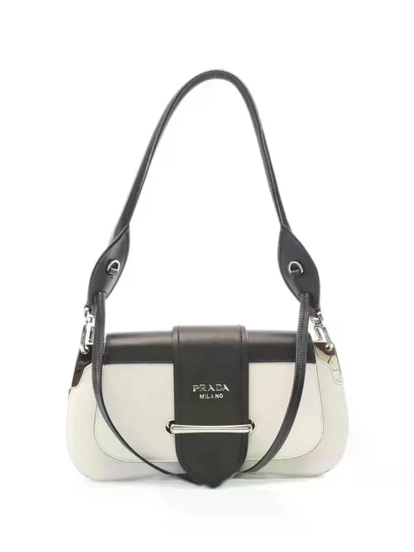 Prada 2010s Sidonie Bicolor Leather Shoulder Bag - Black