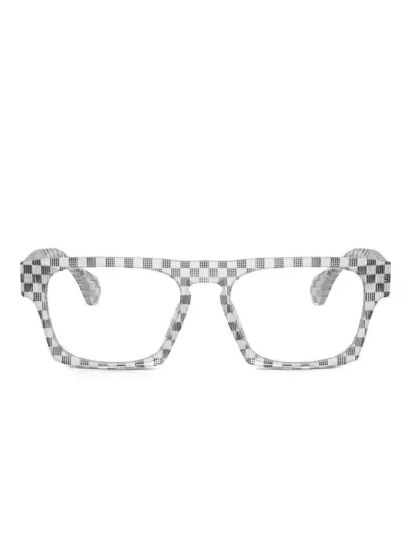 ALAIN MIKLI Damier Azur Check Square Eyeglasses