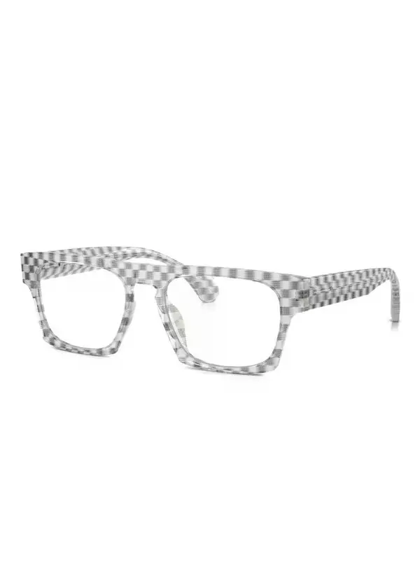 ALAIN MIKLI Damier Azur Check Square Eyeglasses