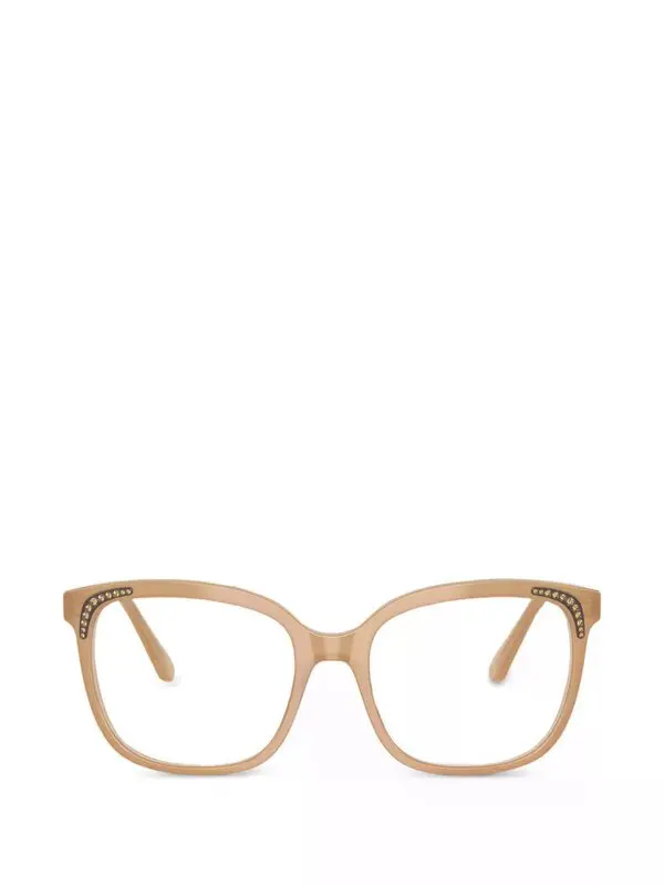 SWAROVSKI Crystal-embellished Square-frame Glasses - Neutrals