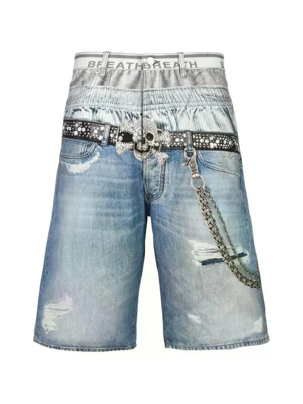 BREATH Transfer-print Denim Shorts - Blue