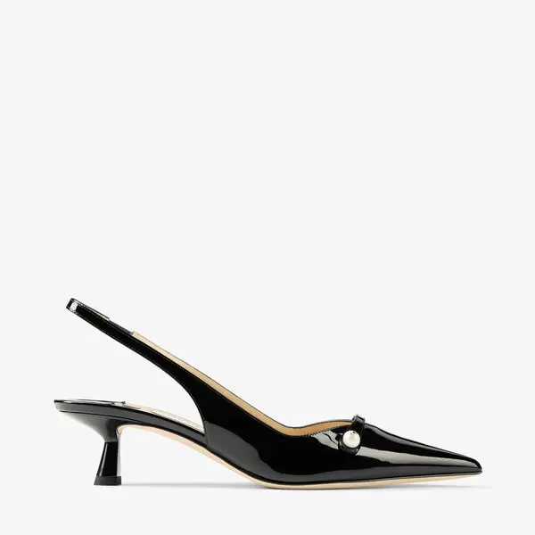 JIMMY CHOO Amita 45 Patent Leather Slingbacks
