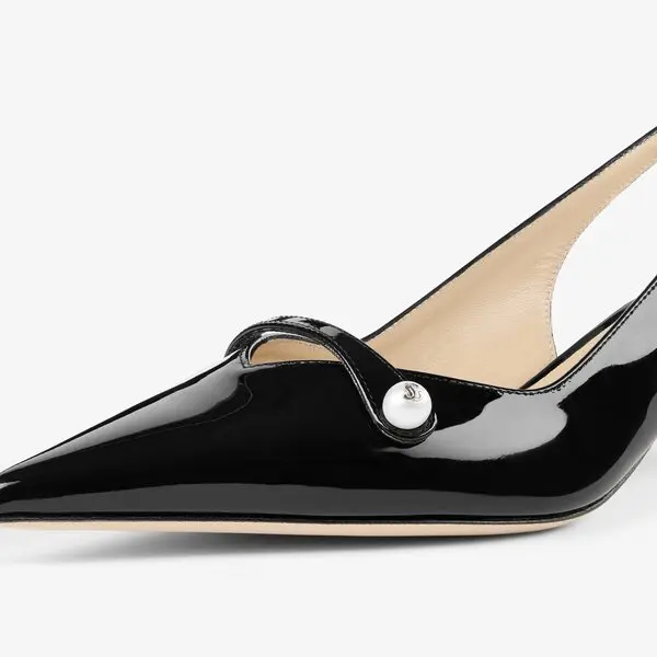 JIMMY CHOO Amita 45 Patent Leather Slingbacks