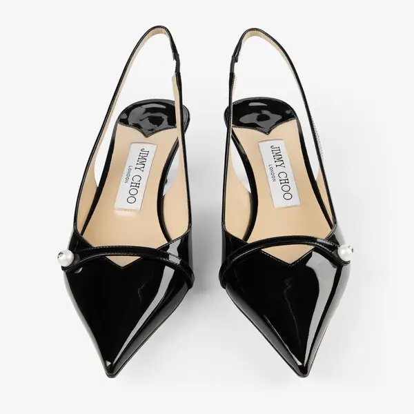 JIMMY CHOO Amita 45 Patent Leather Slingbacks