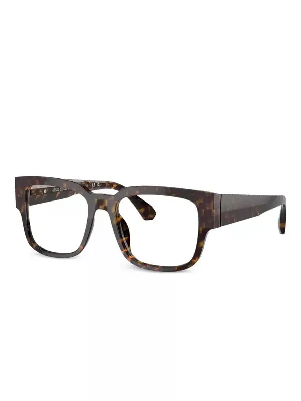 ALAIN MIKLI Damier Check Square Frame Eyeglasses