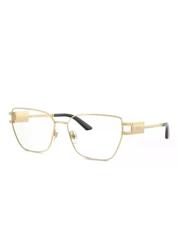 Versace Gold-tone Medusa Head Cat-eye Eyeglasses - Yellow