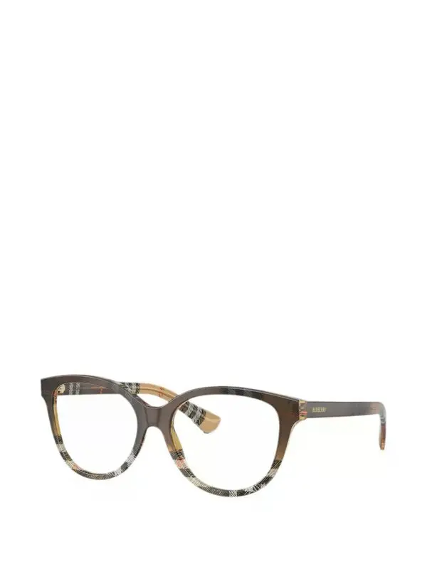 Burberry Check-pattern Round-frame Glasses