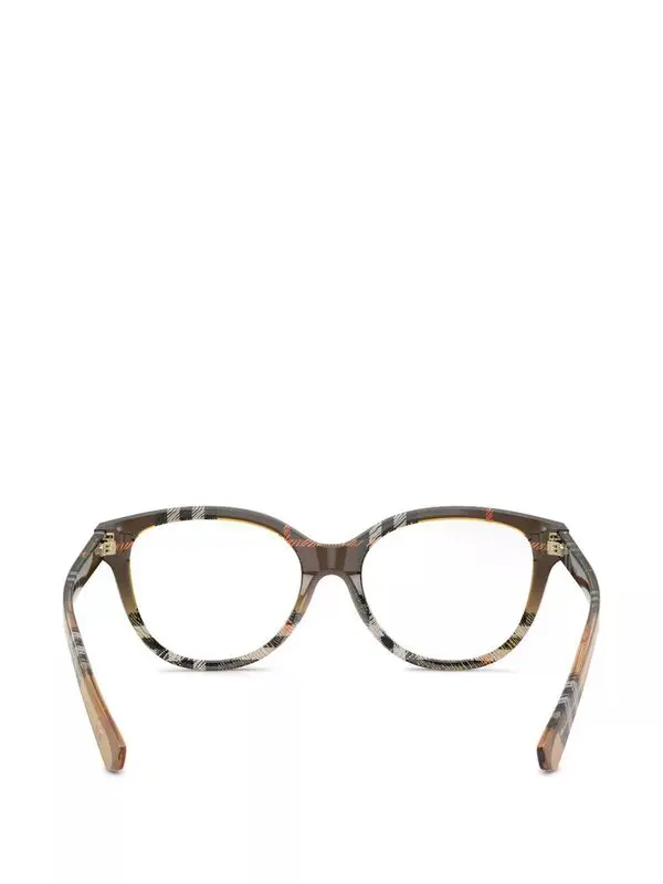 Burberry Check-pattern Round-frame Glasses