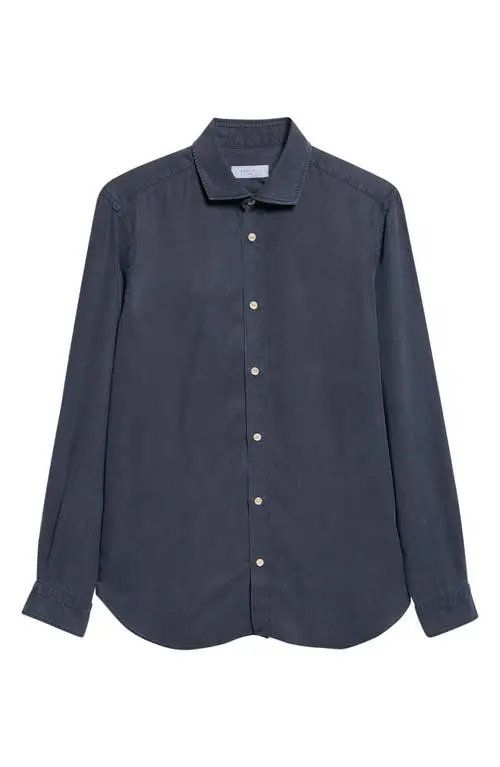 Boglioli Spread Collar Long Sleeve Button Shirt - Navy
