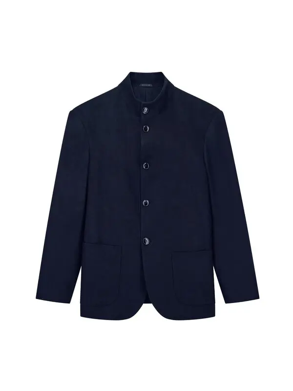 Giorgio Armani Stand Collar Button-front Jacket - Navy