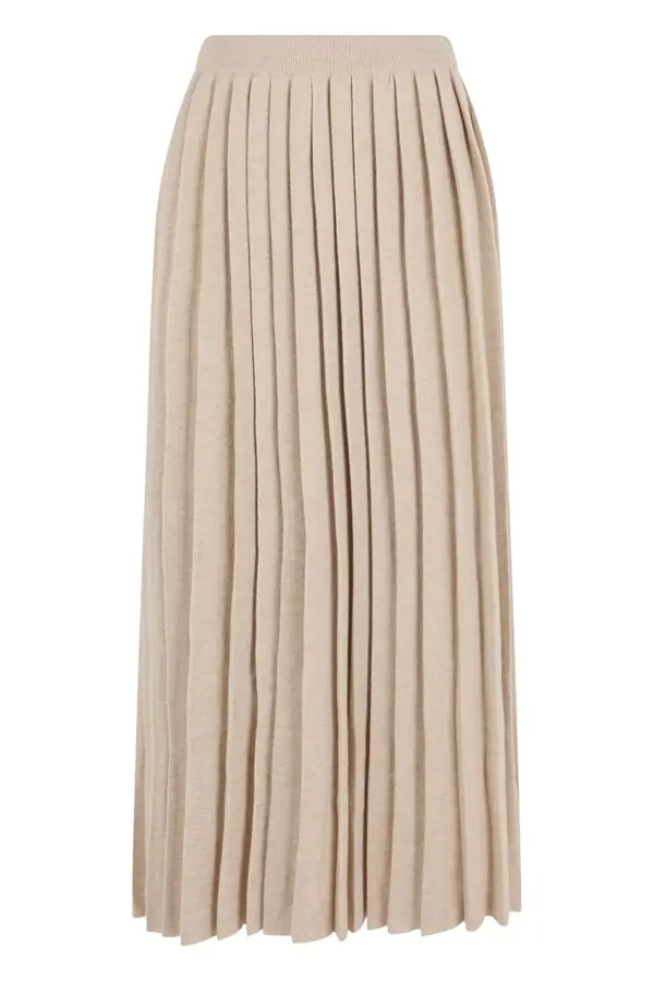 Fabiana Filippi Long Pleated Wool-silk-cashmere Skirt