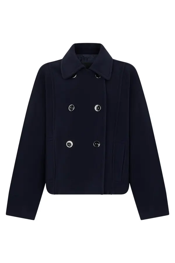Pinko Double-breasted Cropped Wool Blend Winter Jacket