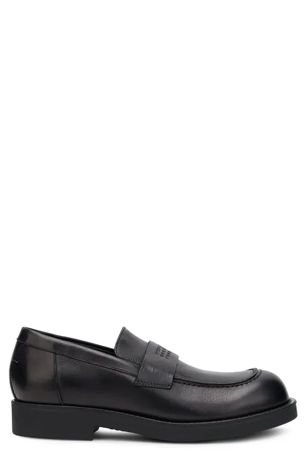 MAISON MARGIELA Leather Loafers With Signature Detailing - Black