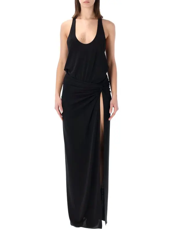 Andamane Ruched Waist Tank Maxi Dress