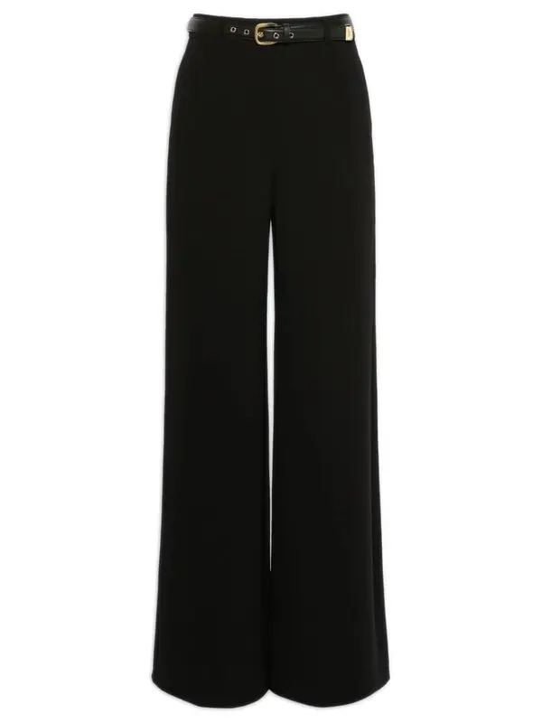 Max Mara High-waisted Wide-leg Trousers With Zip Fly - Nero
