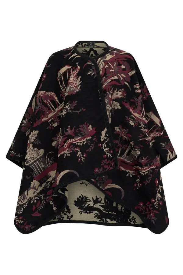 Etro Paisley Pattern Cape - Black
