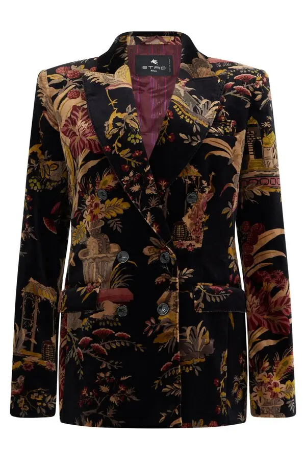 Etro Double-breasted Floral Jacket