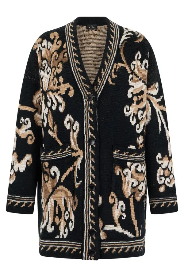 Etro Floral Graphic Wool Cardigan