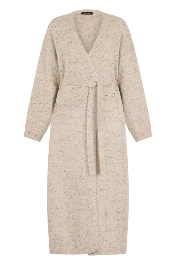Fabiana Filippi Long V-neck Belted Cardigan