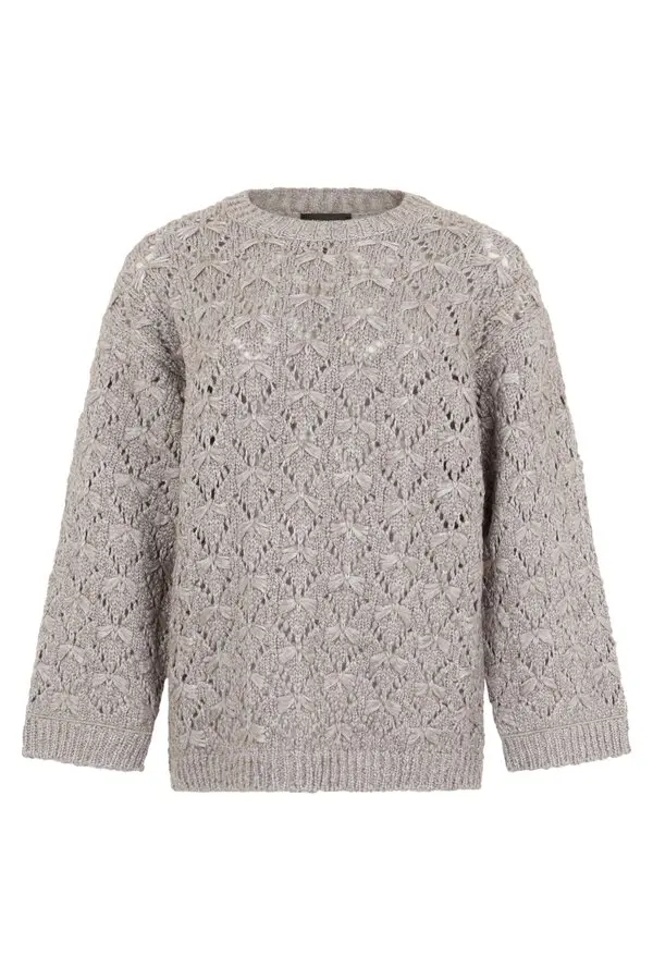Fabiana Filippi Textured Crew Neck Sweater - Grey