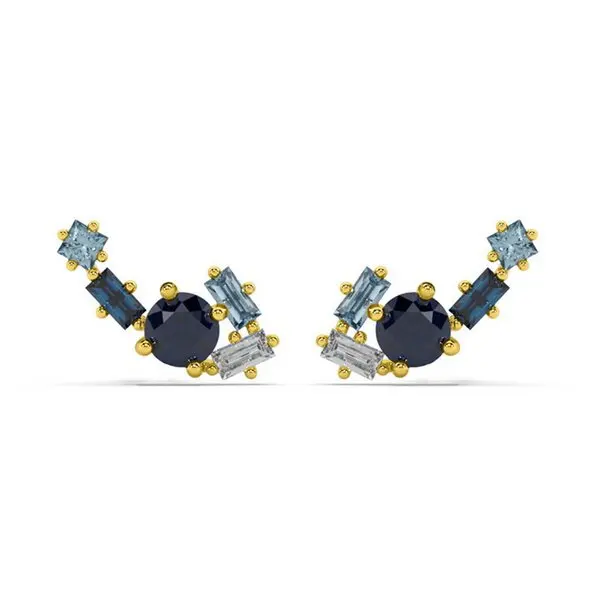 ONI Sapphire, Aquamarine & Diamond Cluster Stud Earrings