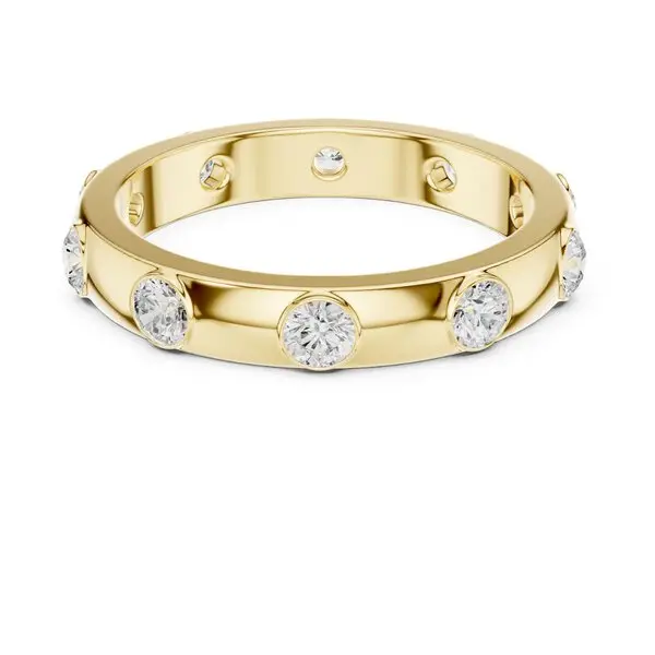 AYA FINE JEWELRY 14k Gold Bezel Set Round Diamond Eternity Band Ring - Yellow