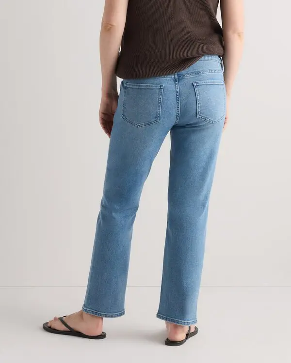 Quince Lila Stretch Maternity Straight Leg Jeans - Seaside Blue