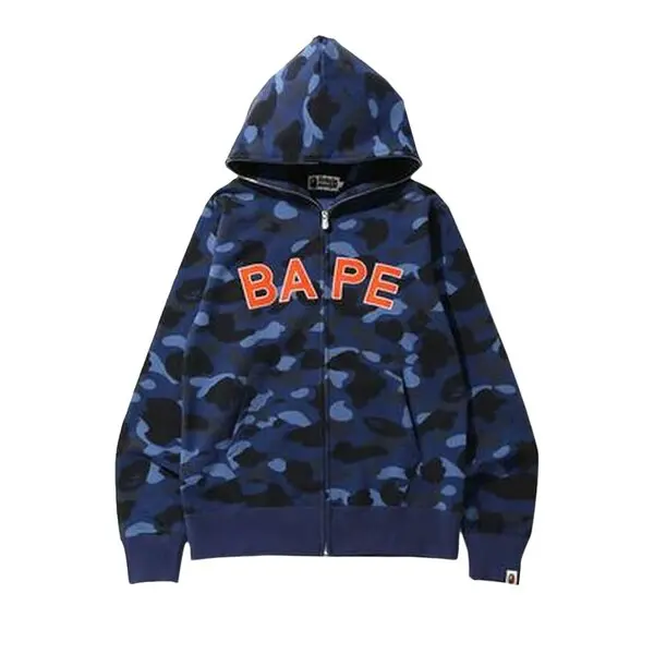 A BATHING APE Color Camo Full Zip Hoodie 'navy