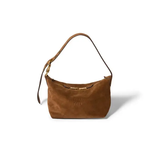 Miu Miu Spirit Suede Shoulder Bag - Cocoa Brown