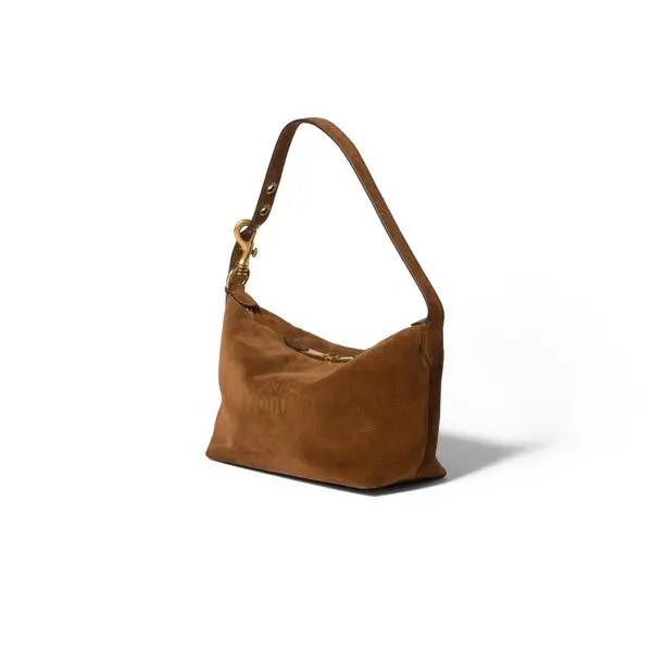 Miu Miu Spirit Suede Shoulder Bag - Cocoa Brown