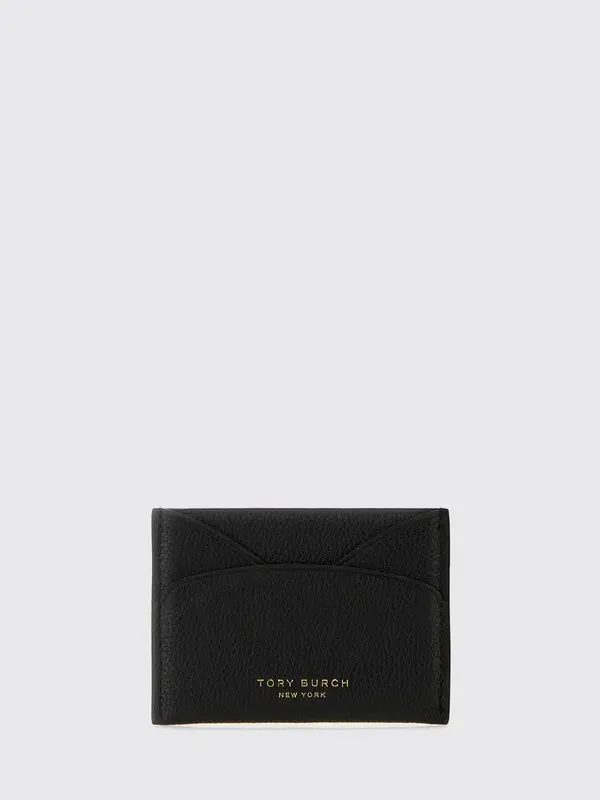 Tory Burch Romy Hammered Leather Credit Card Holder - Black