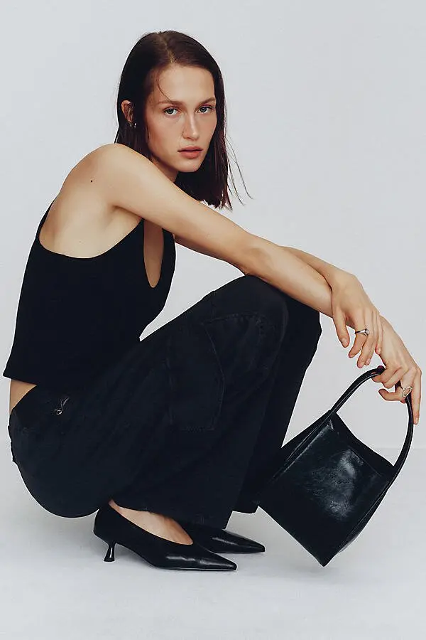Anthropologie Hollace Waxed Tote - Black