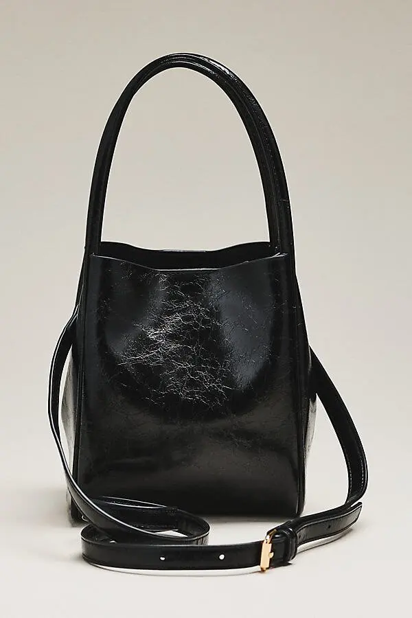 Anthropologie Hollace Mini Waxed Tote - Black