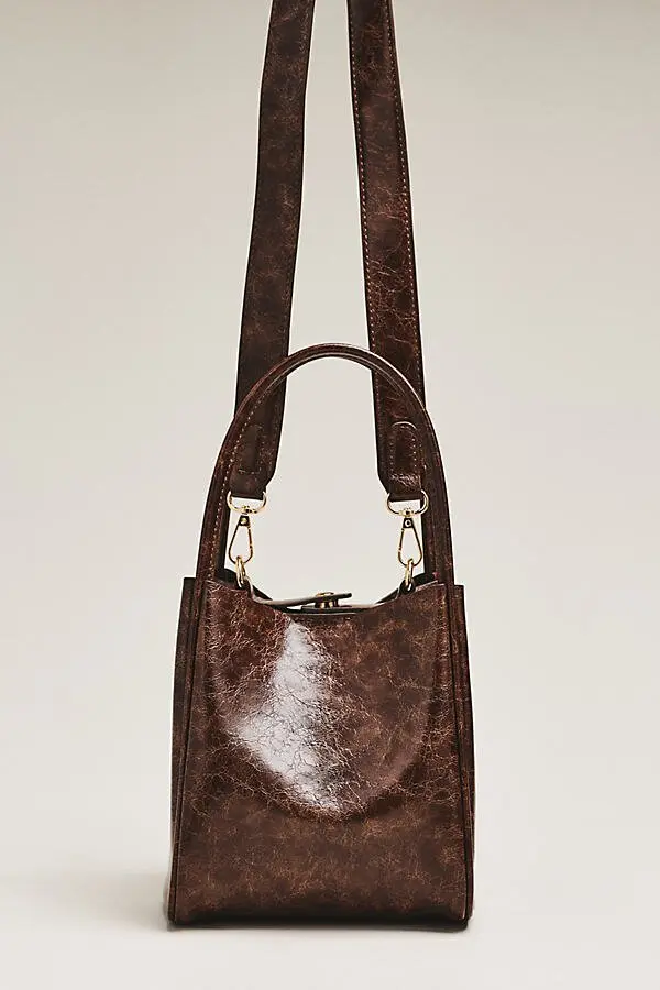 Anthropologie Hollace Mi Waxed Tote - Chocolate