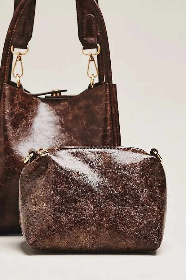 Anthropologie Hollace Mi Waxed Tote - Chocolate
