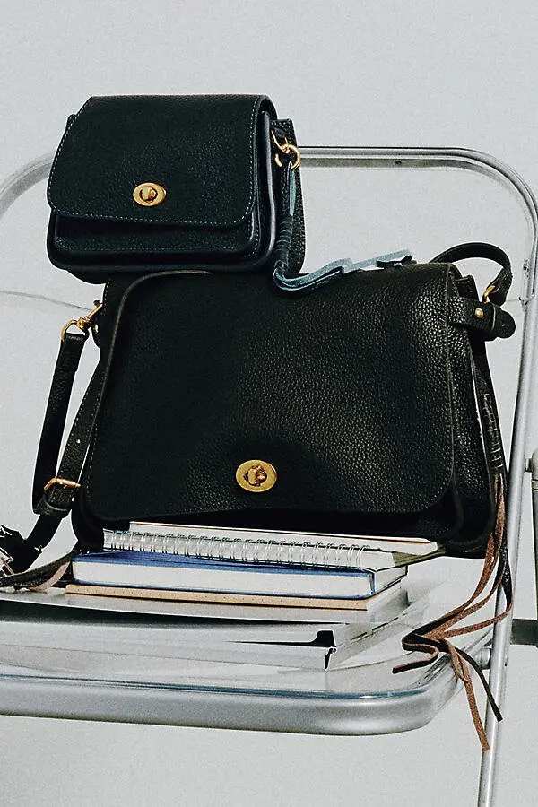 Anthropologie Leather Mini Porter Bag With Tassel Detail