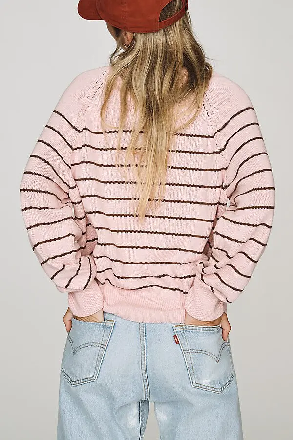 PILCRO Cotton Henley Top With Long Sleeves And Button Placket