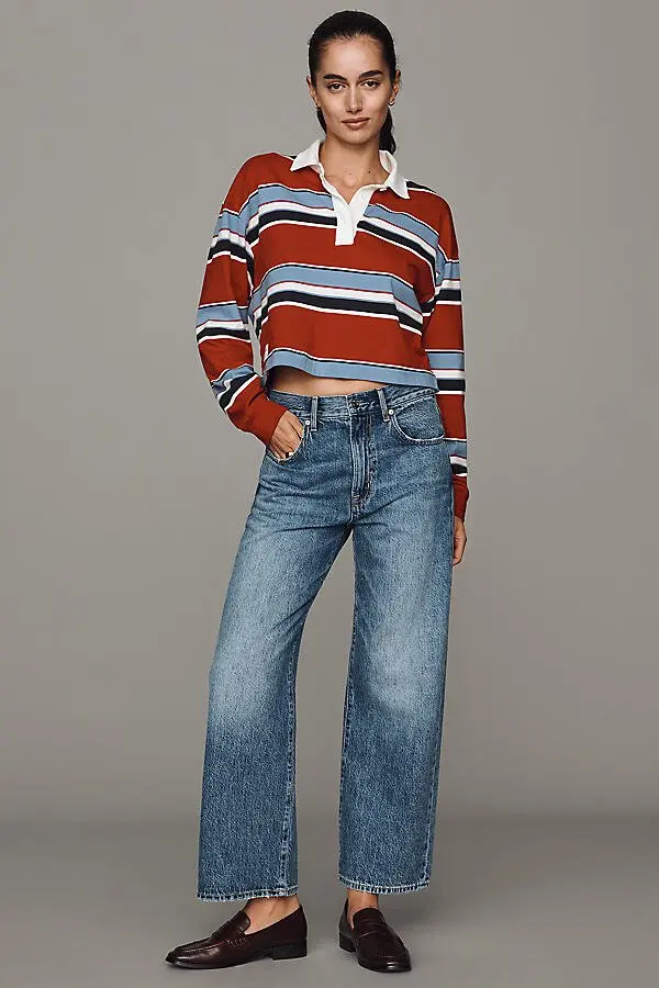 PISTOLA Larsen High-rise Relaxed Flared Jeans In Medium Wash