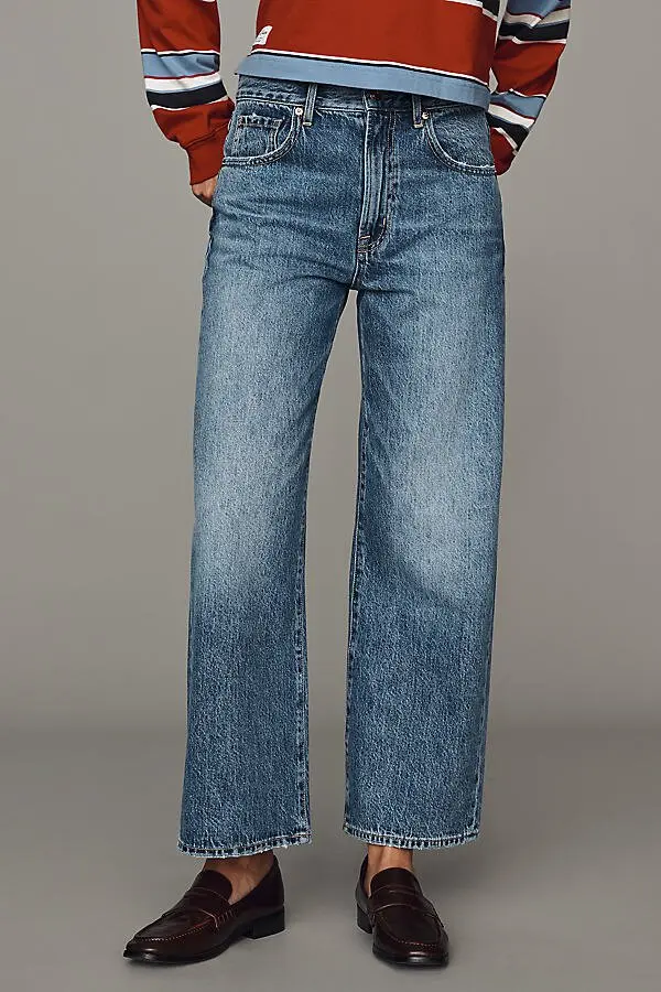 PISTOLA Larsen High-rise Relaxed Flared Jeans In Medium Wash